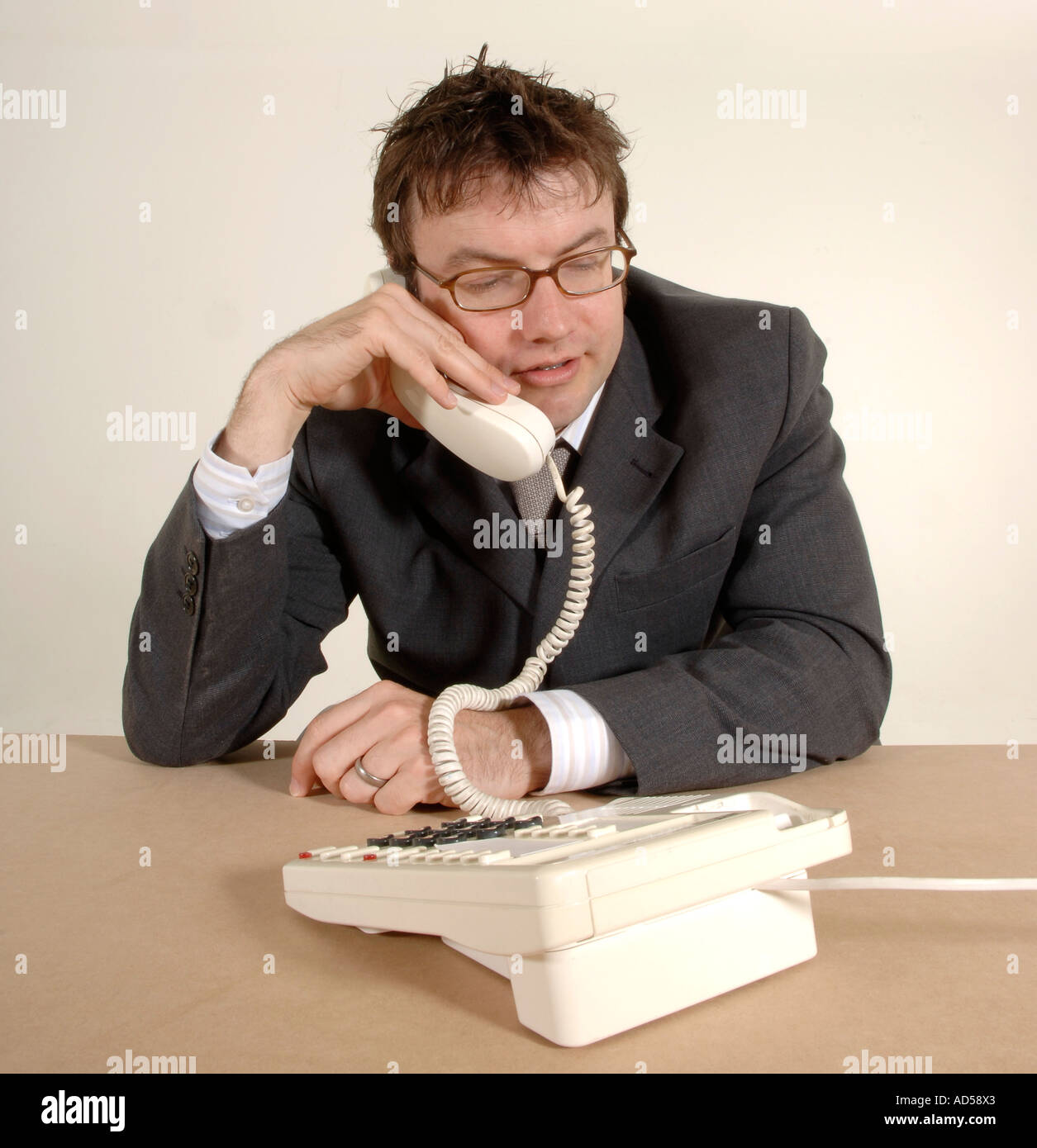Telephone sales person making a call Stock Photo - Alamy