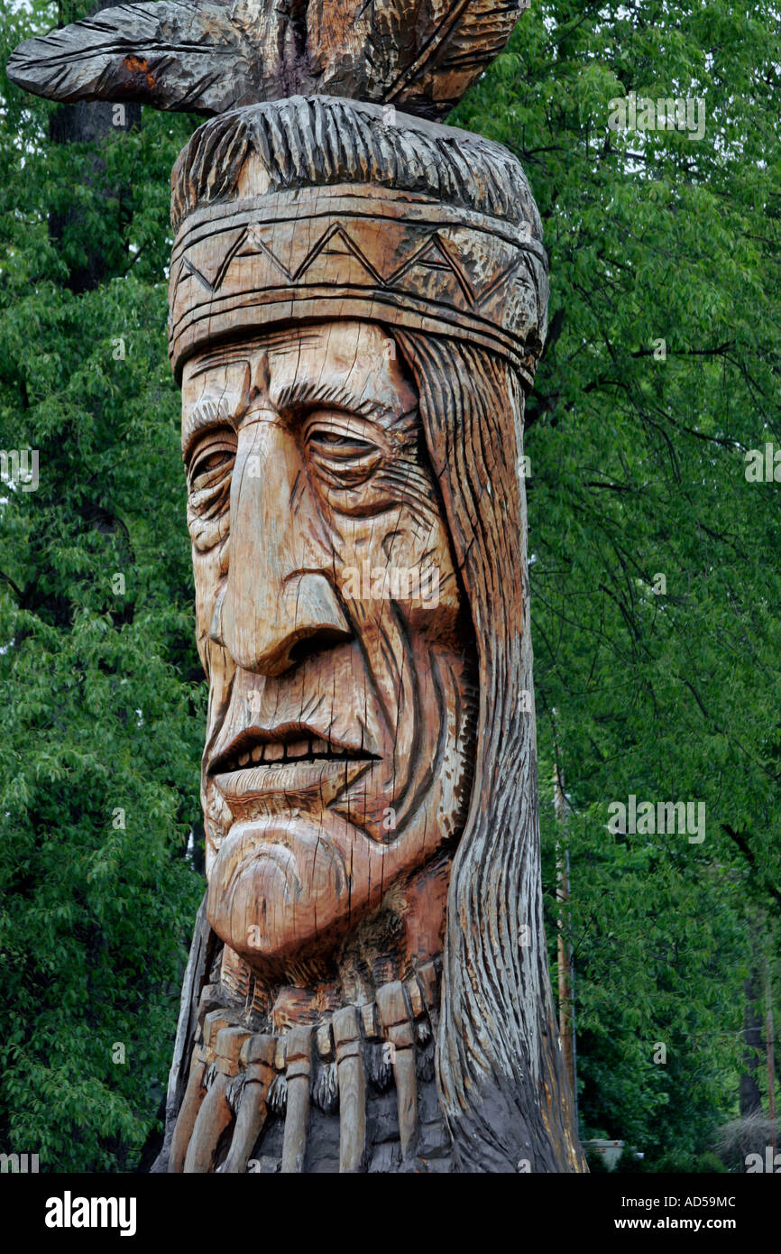 Carving of Native American Stock Photo - Alamy