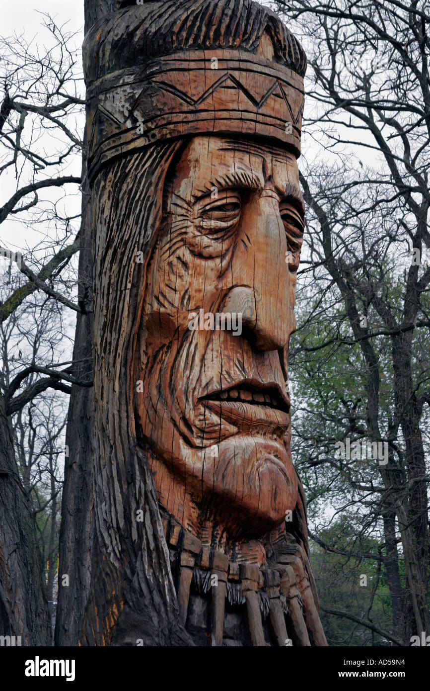 Carving of Native American Stock Photo - Alamy