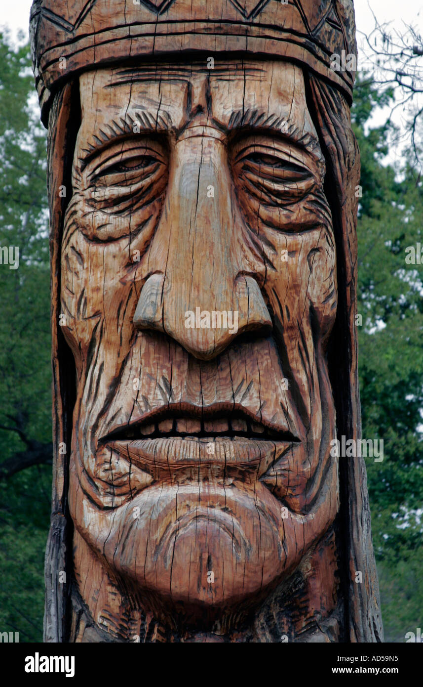 Carving of Native American Stock Photo - Alamy