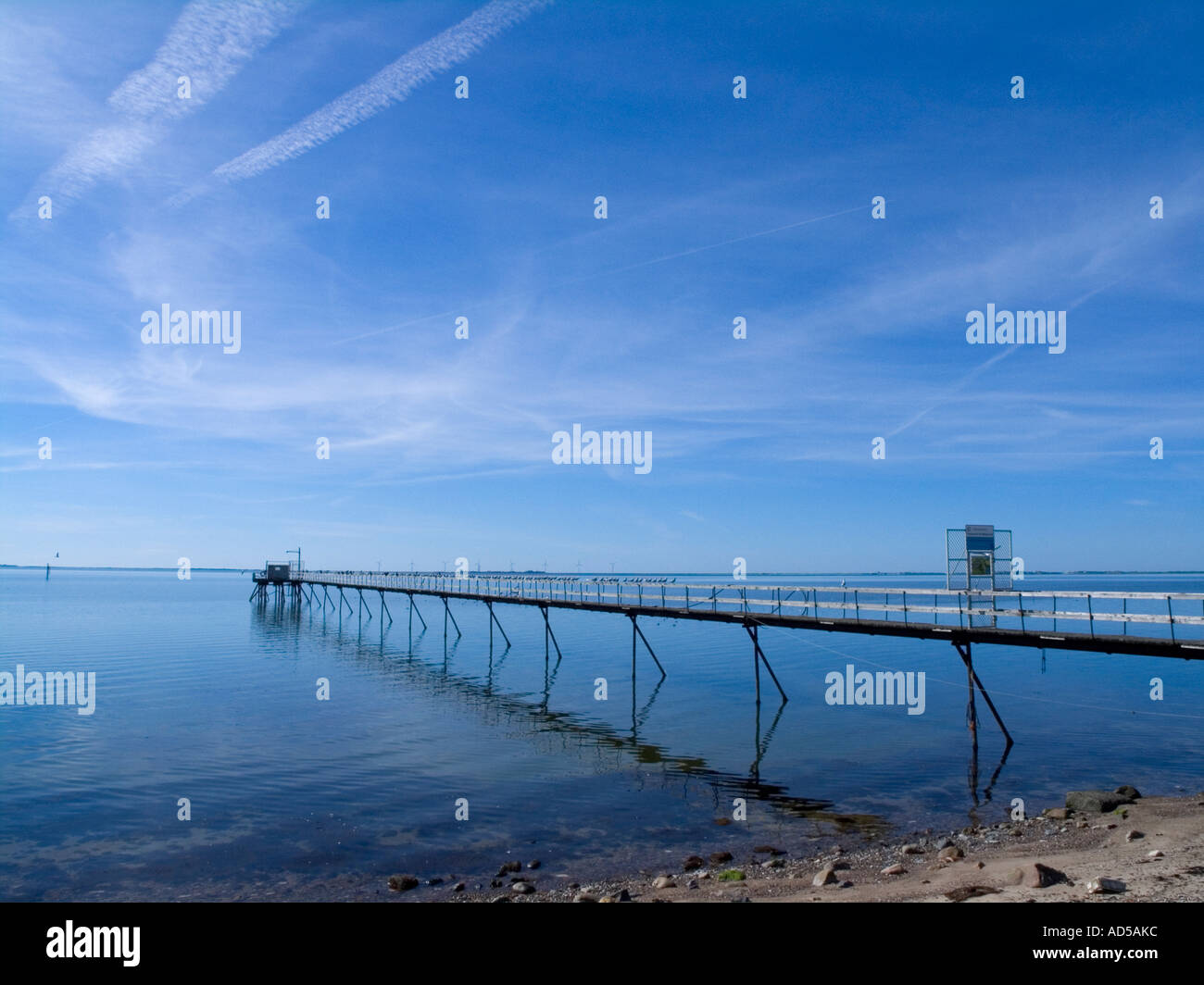 Technical installation pier in Nissum Bredning Jutland Denmark Wave ...
