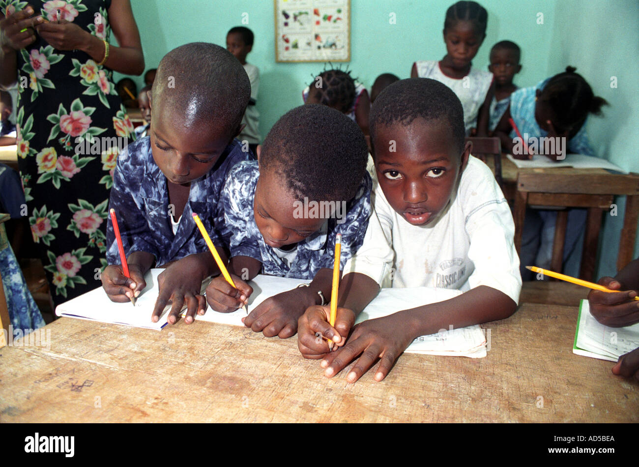 School children at work in The Gambia West Africa Stock Photo - Alamy