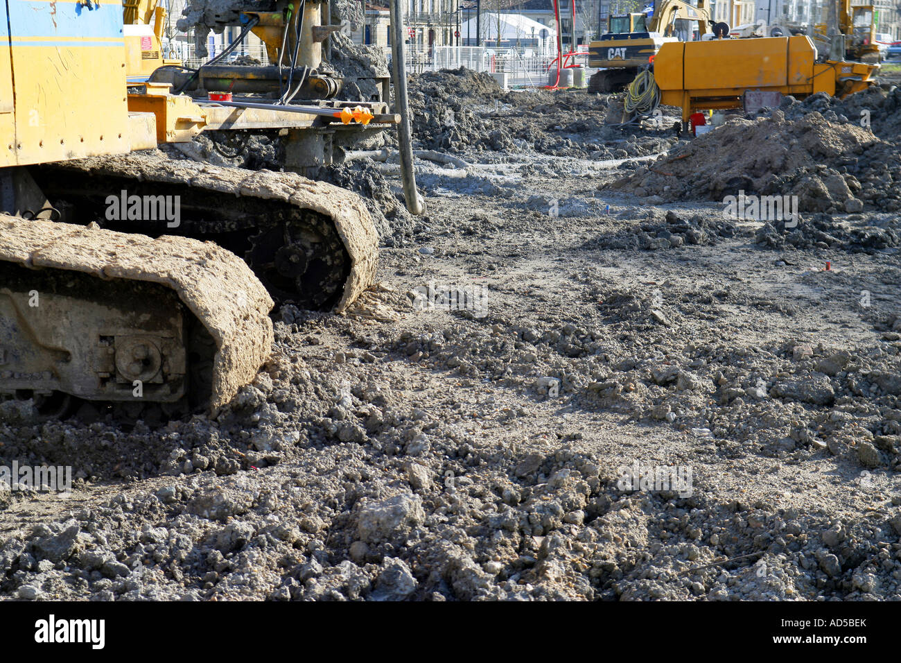 Machines on a building site Stock Photo - Alamy