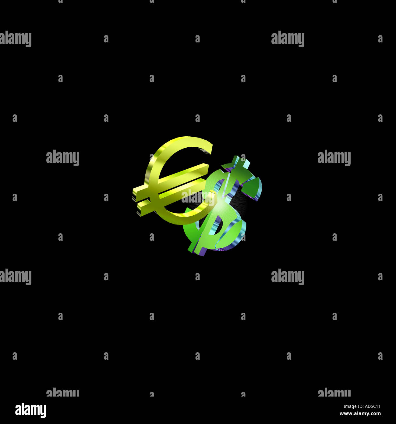 Euro Symbol and Dollar Symbol Colliding Stock Photo - Alamy