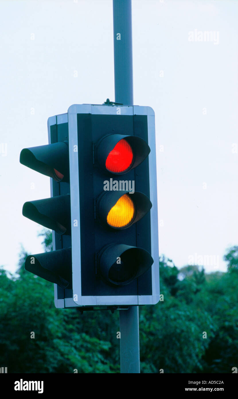 Set of Traffic lights about to turn green Stock Photo - Alamy