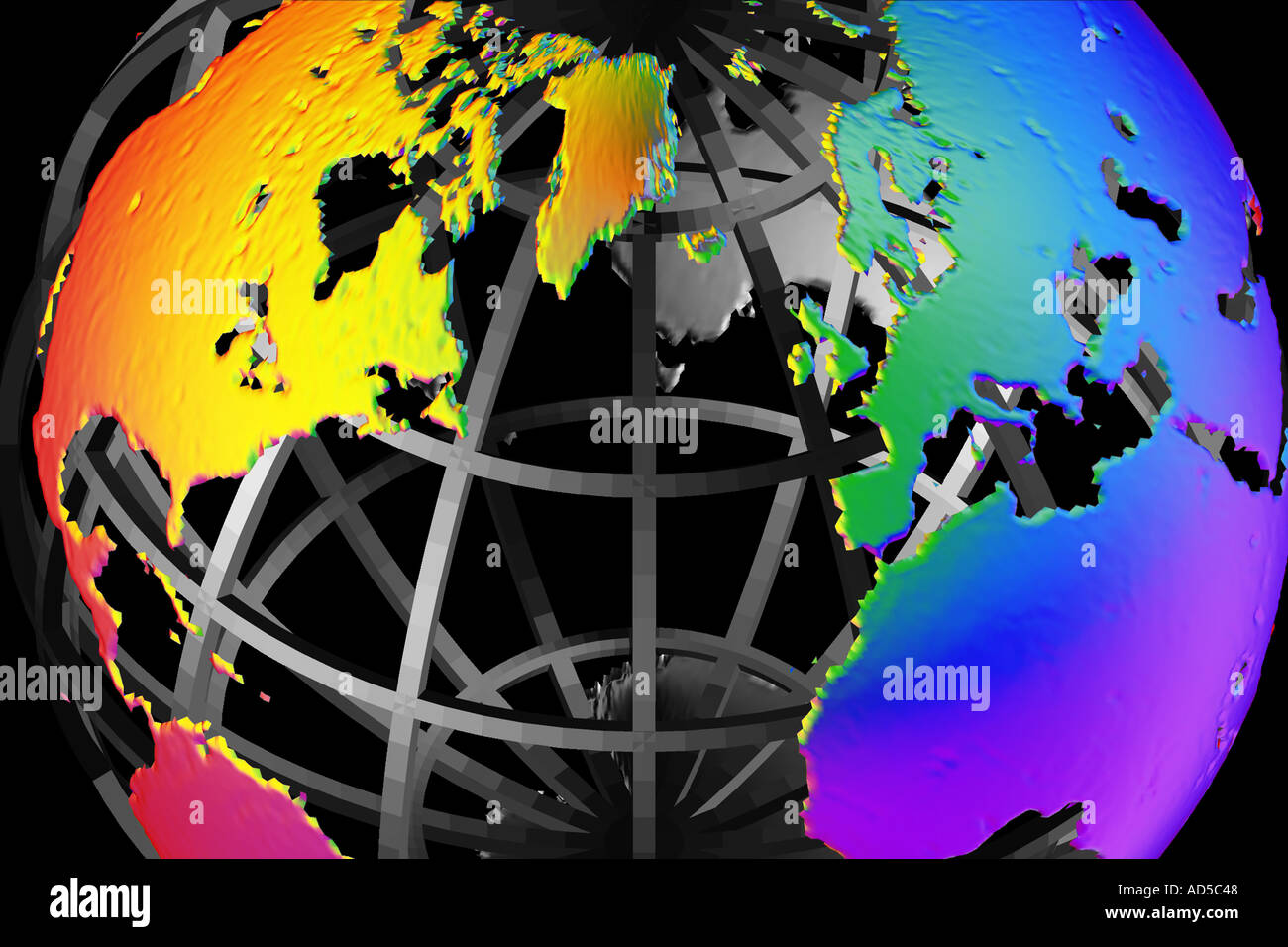 Colorful Metallic Globe Model 2 Stock Photo - Alamy