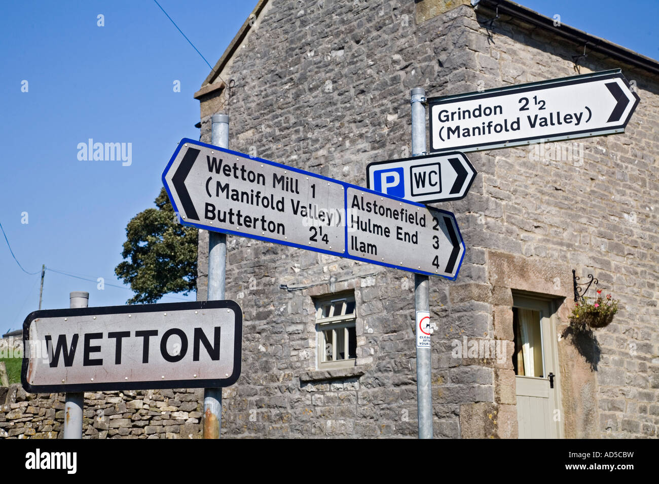 Road signs from Wetton Village excellent for a host of walks Bicycle ...