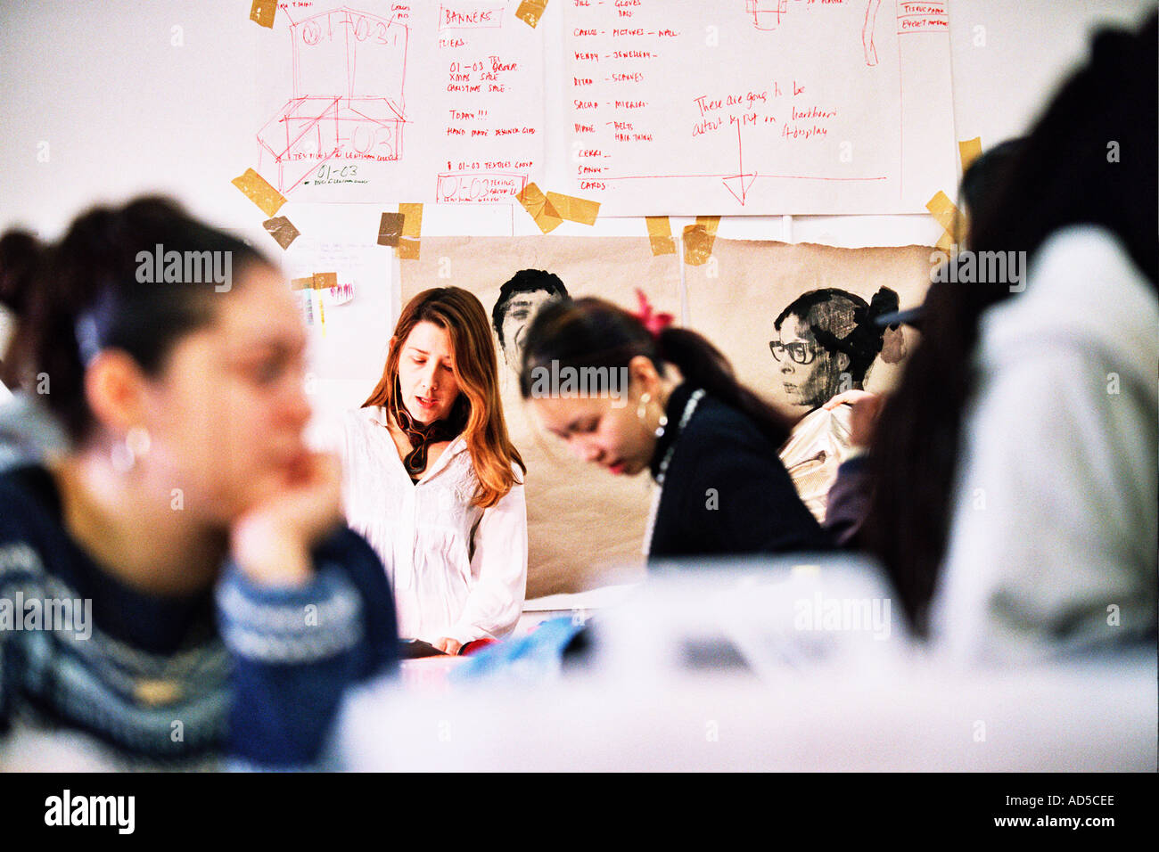 Many students working in classroom Stock Photo - Alamy