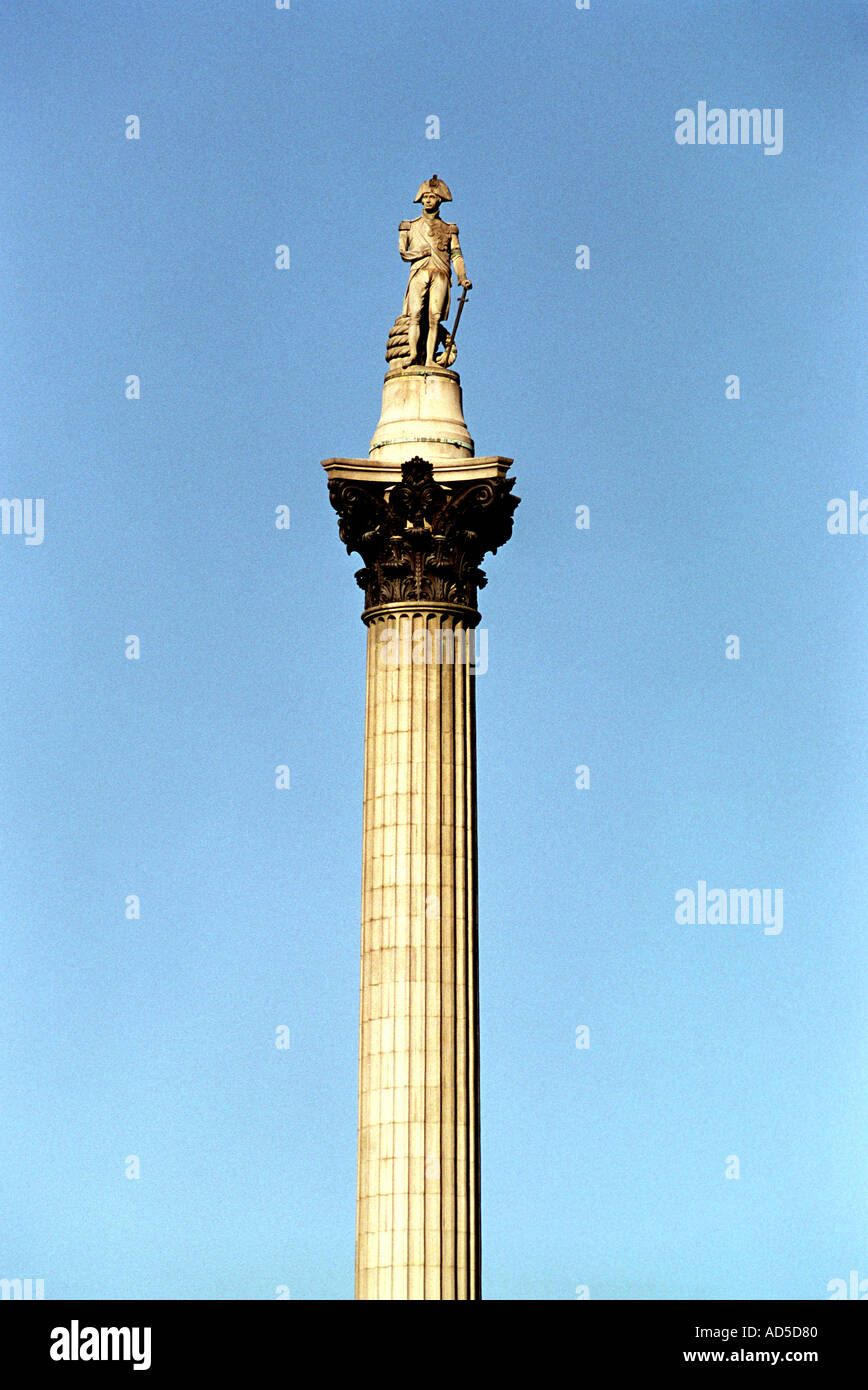 Nelson's Column in Trafalgar Square, London, Britain, UK Stock Photo ...