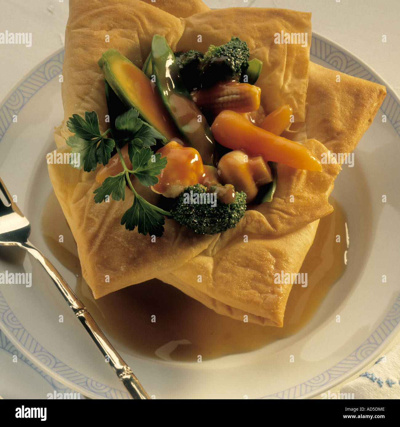 Vegetarian pastry parcels Stock Photo - Alamy