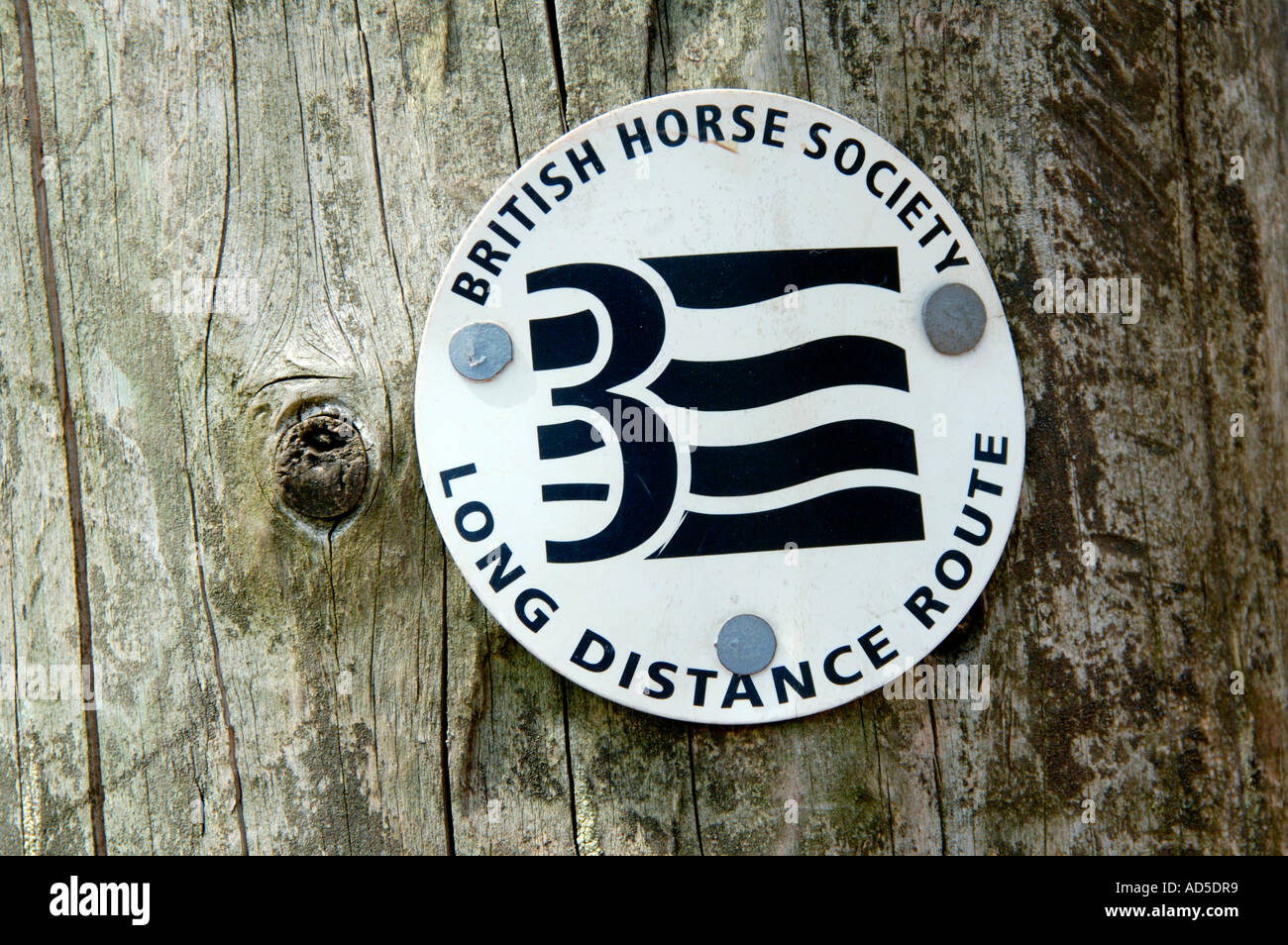 BRITISH HORSE SOCIETY LONG DISTANCE ROUTE sign in the Black Mountains ...