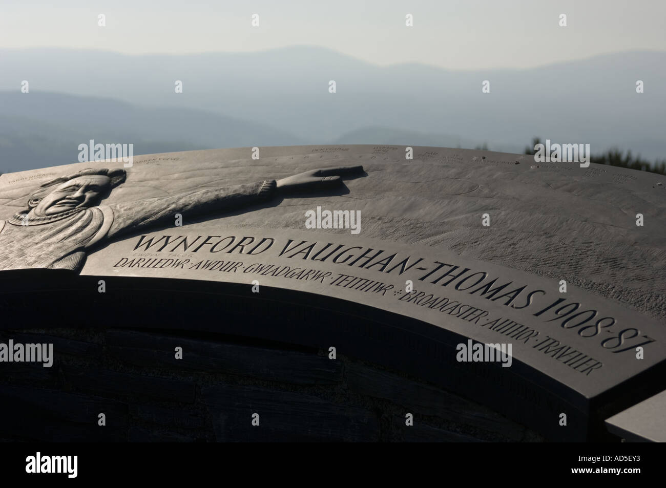 Wynford Vaughan Thomas memorial viewpoint near Machynlleth powys mid ...