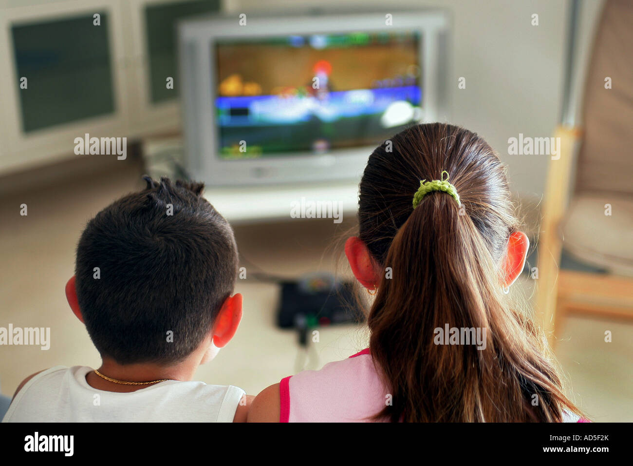 Children playing video games Stock Photo - Alamy