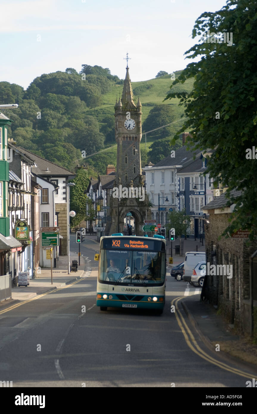 Arriva bus in the main street of Machynlleth Powys mid wales Stock ...