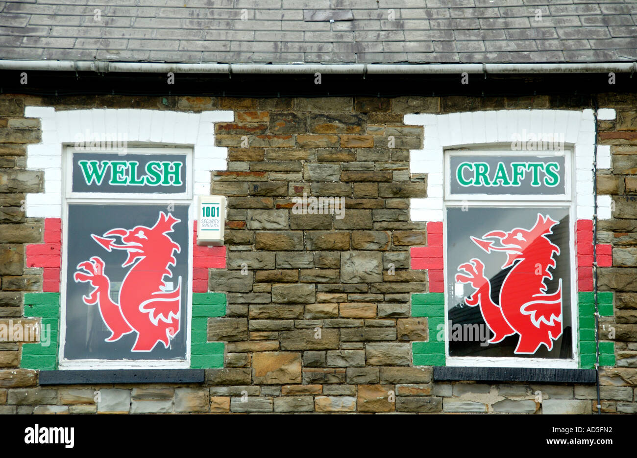 Welsh Craft shop with red dragon painting in windows selling gifts and ...