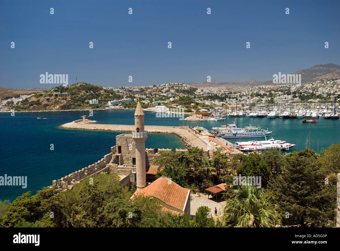 Bodrum Harbor from Halicarnassus Castle, Bodrum Turkey Stock Photo - Alamy