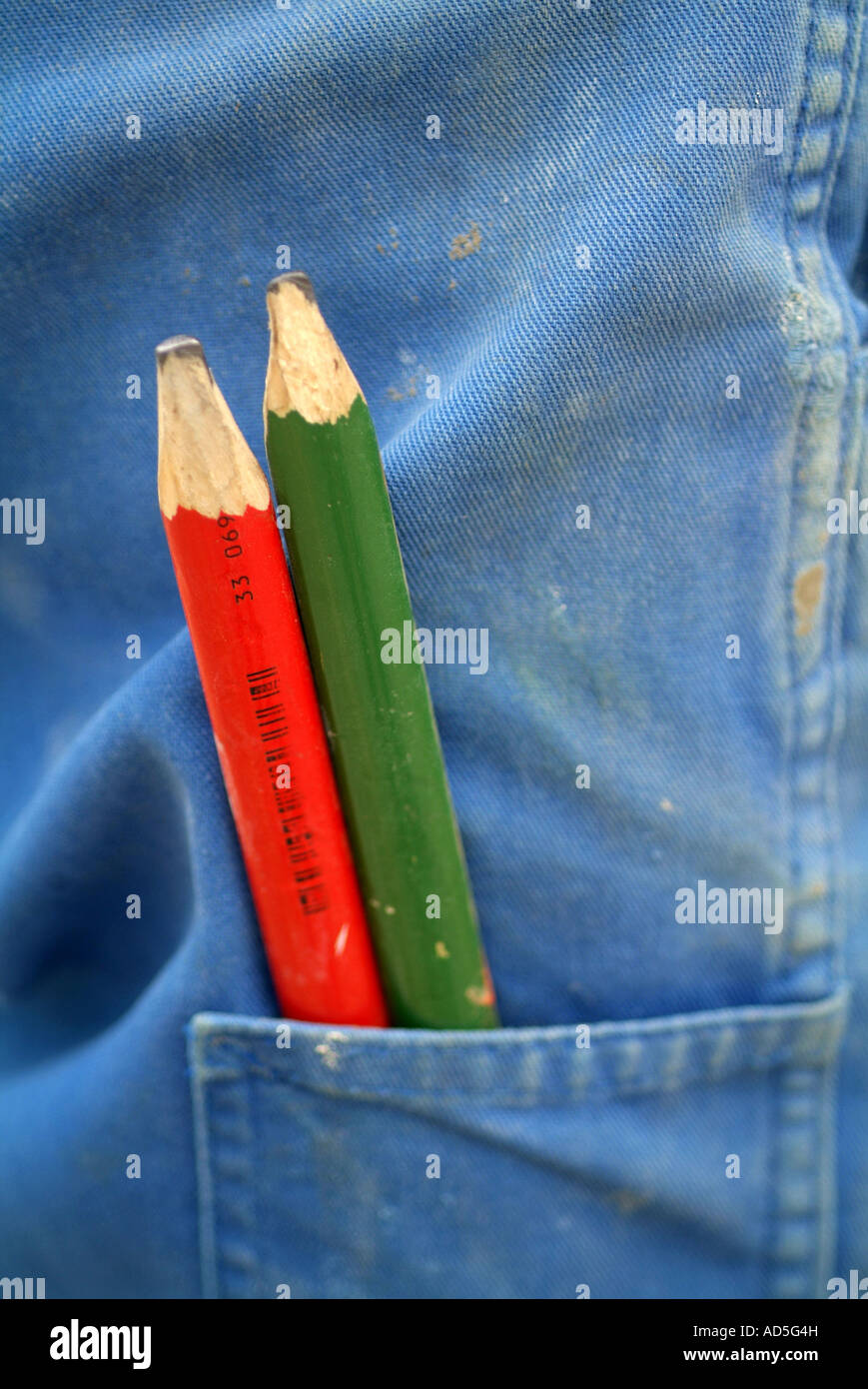Pencils in pocket Stock Photo - Alamy