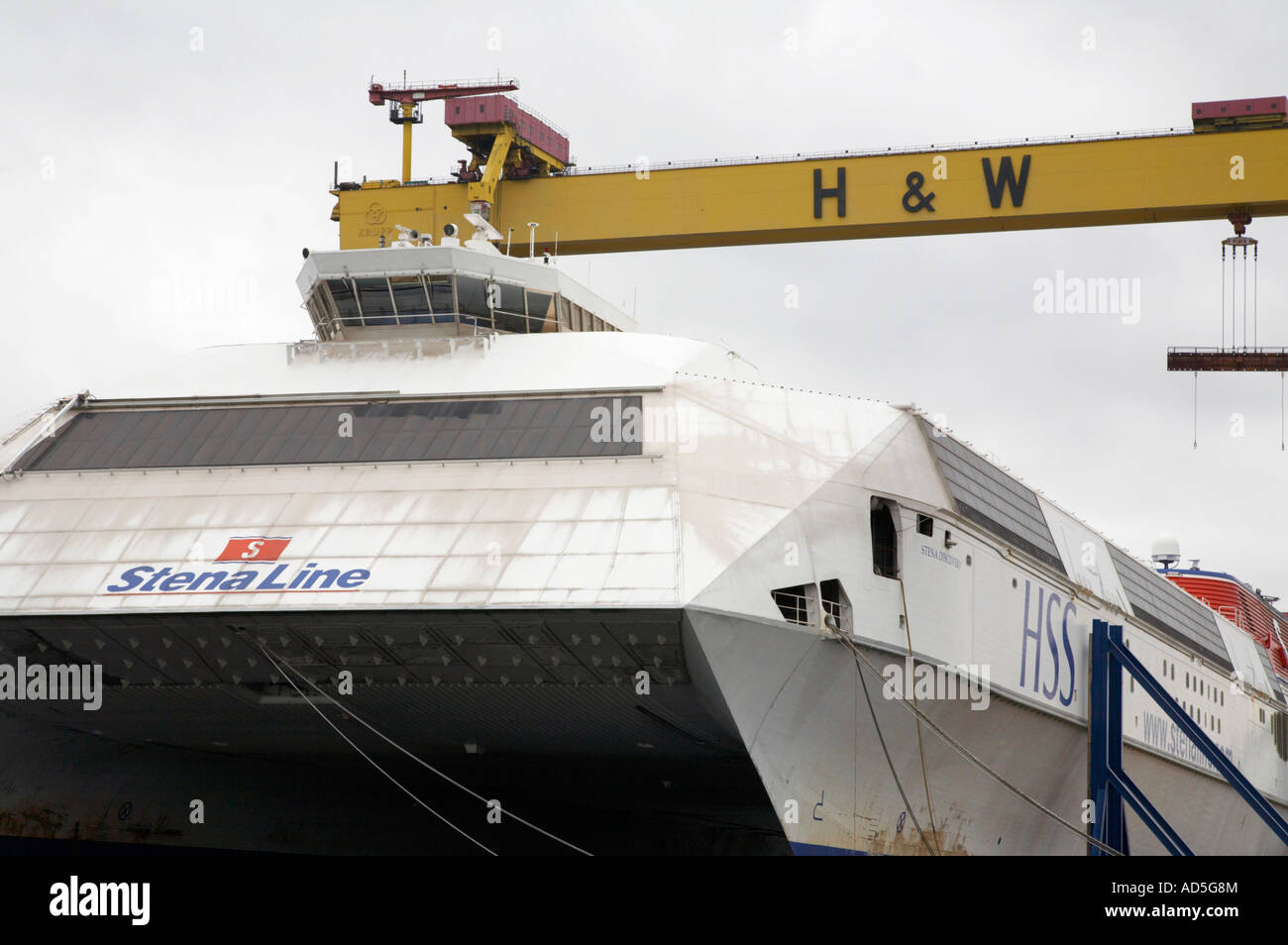 close up of the bridge of the Stena Discovery HSS high speed ferry ...