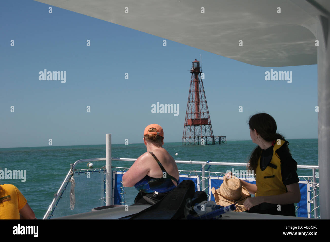 Enroute to a snorkeling experience at Sombrero Key Light Stock Photo ...