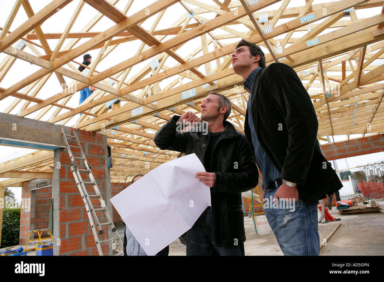 People visiting a building site Stock Photo - Alamy