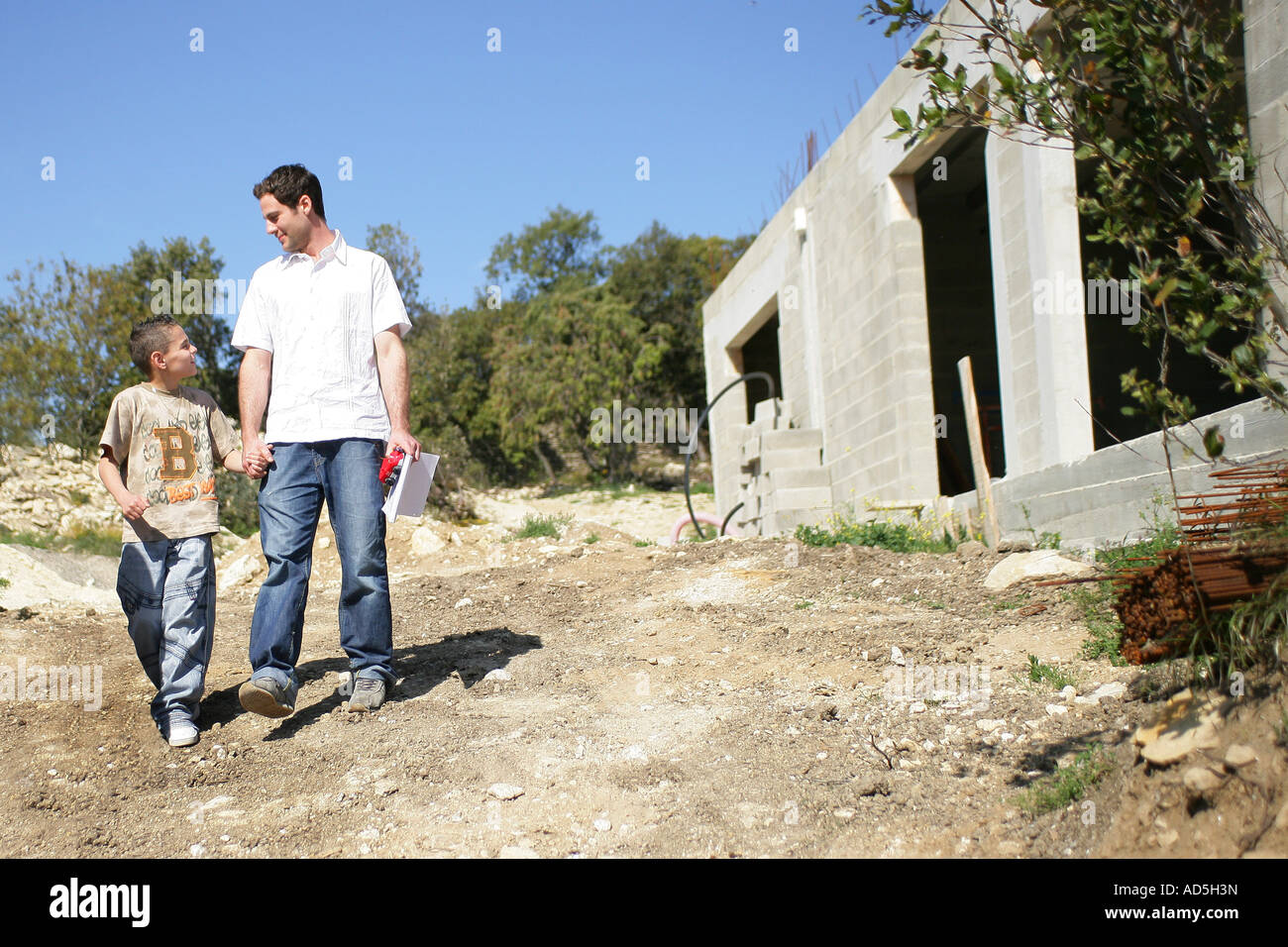 People visiting a building site Stock Photo - Alamy