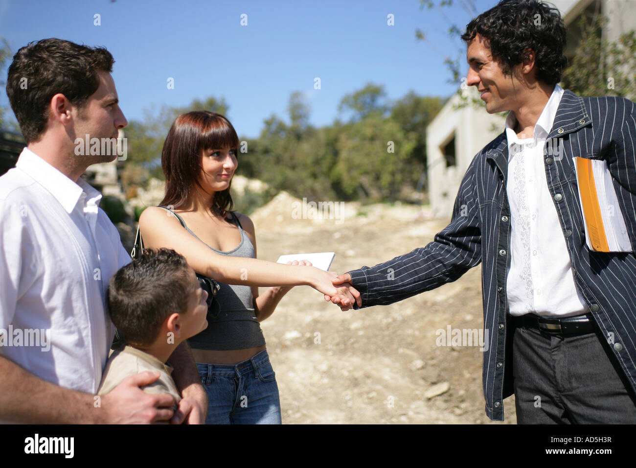 People visiting a building site Stock Photo - Alamy