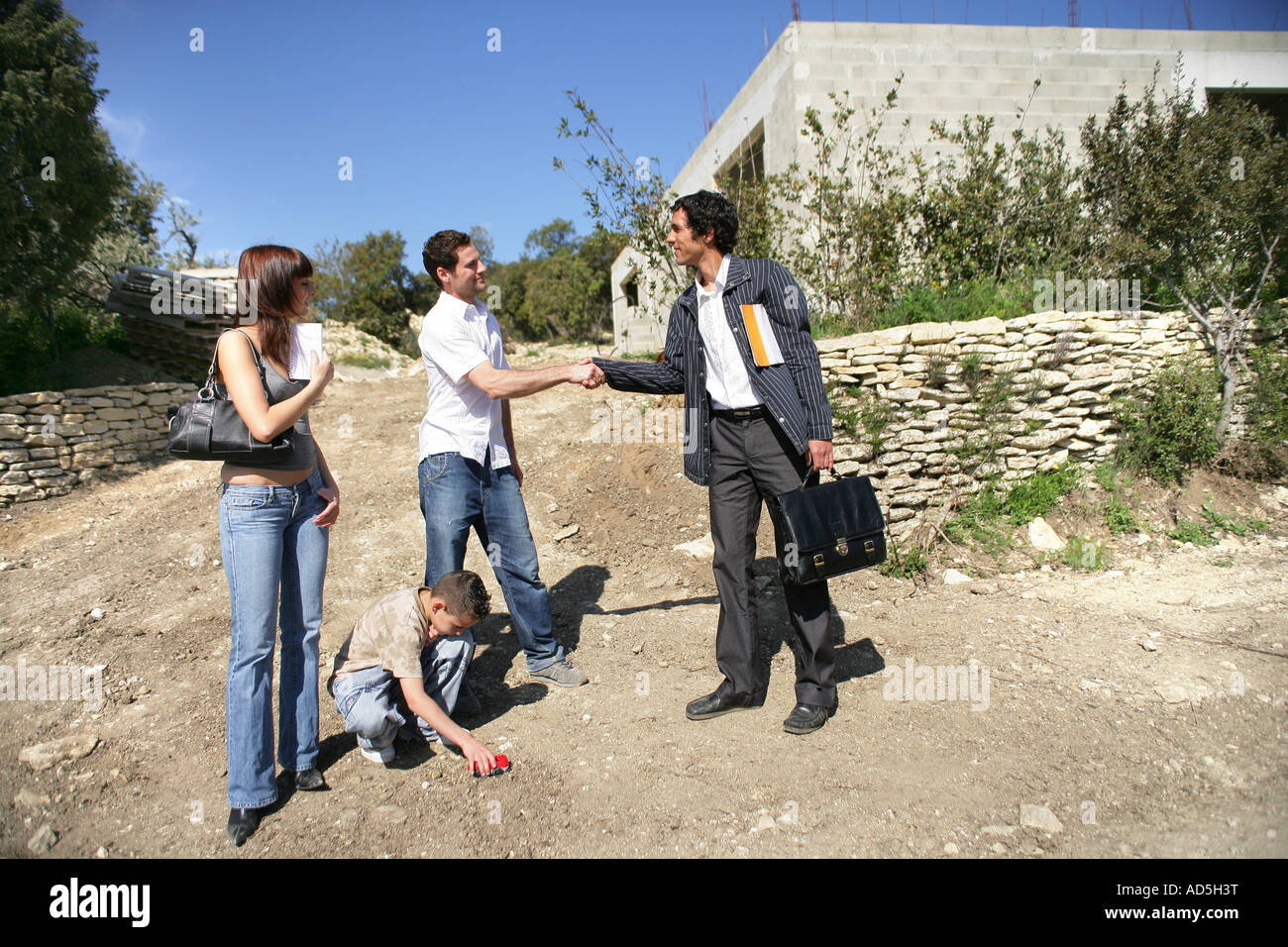 People visiting a building site Stock Photo - Alamy