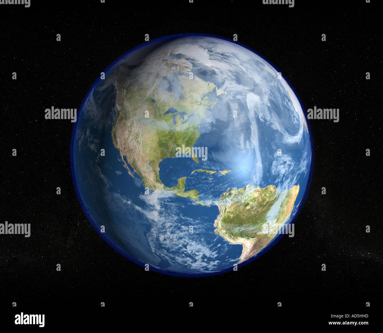 The planet earth as seen from space in a high resolution photorealistic ...