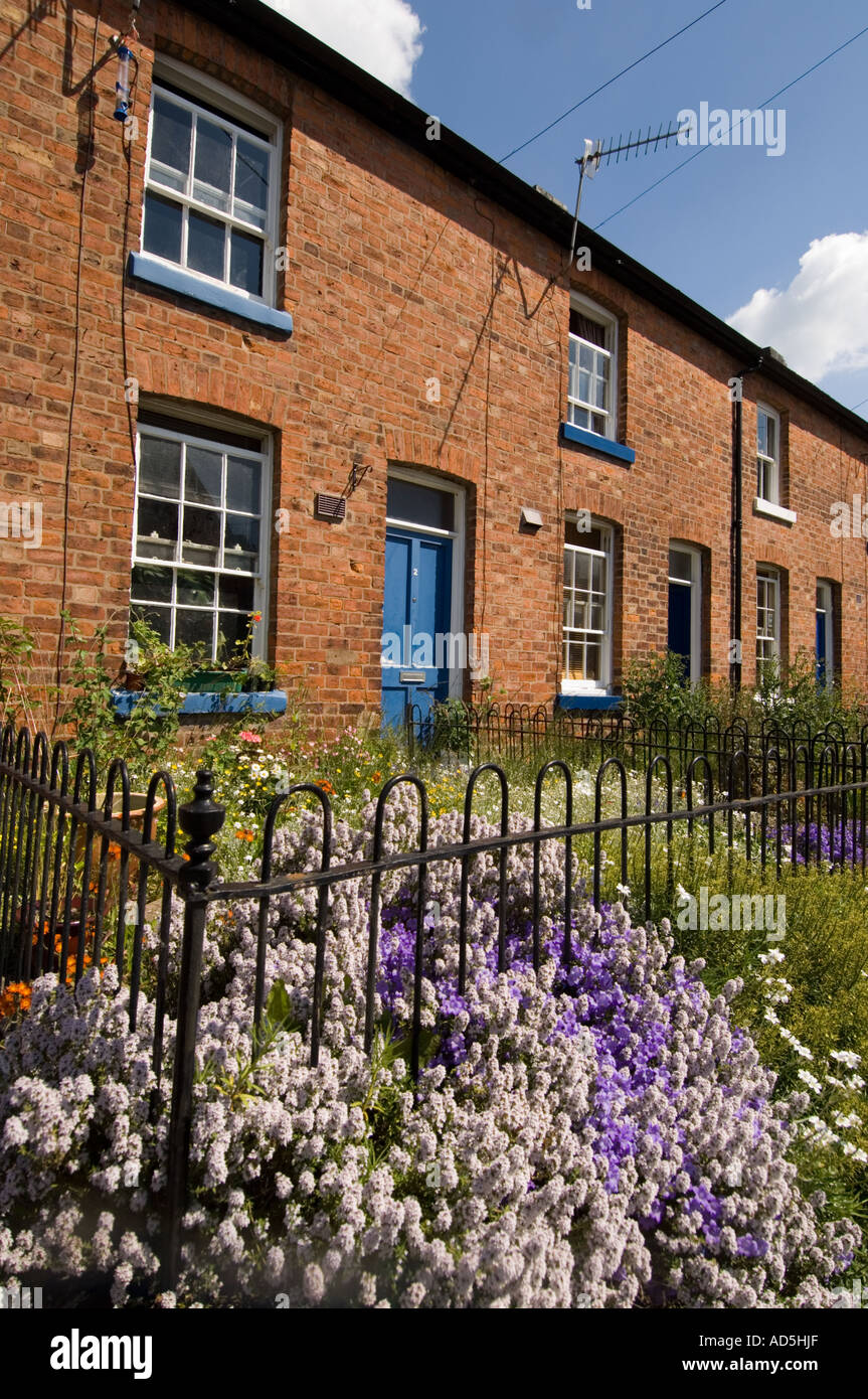 traditional brick built terraced houses in Foundry Terrace Llanidloes ...