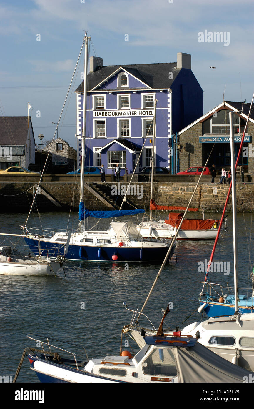 Boats and the Harbourmaster Hotel Aberaeron ceredigion west wales UK ...