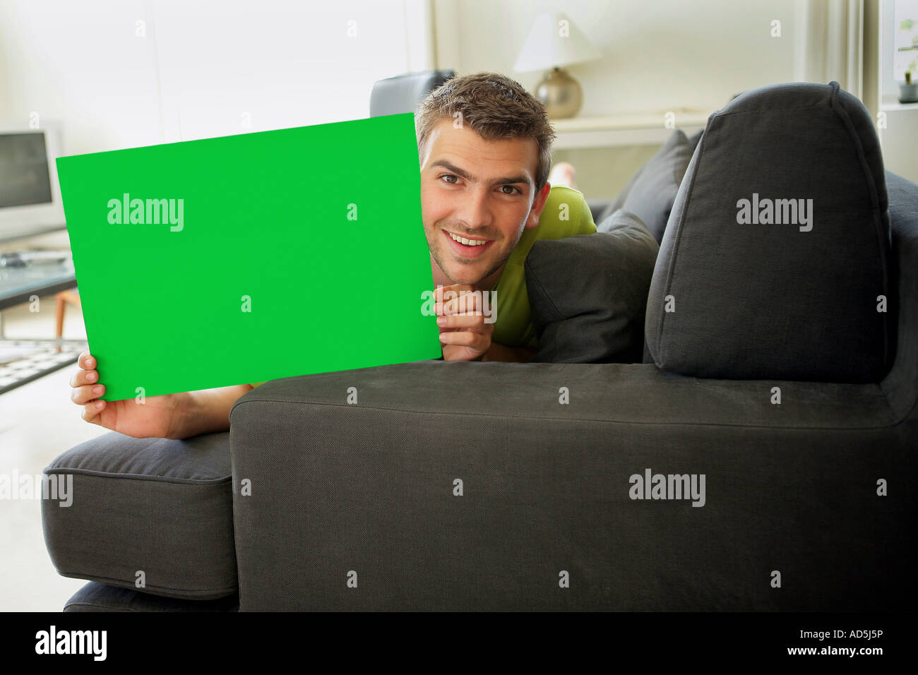 Man showing a display board Stock Photo - Alamy