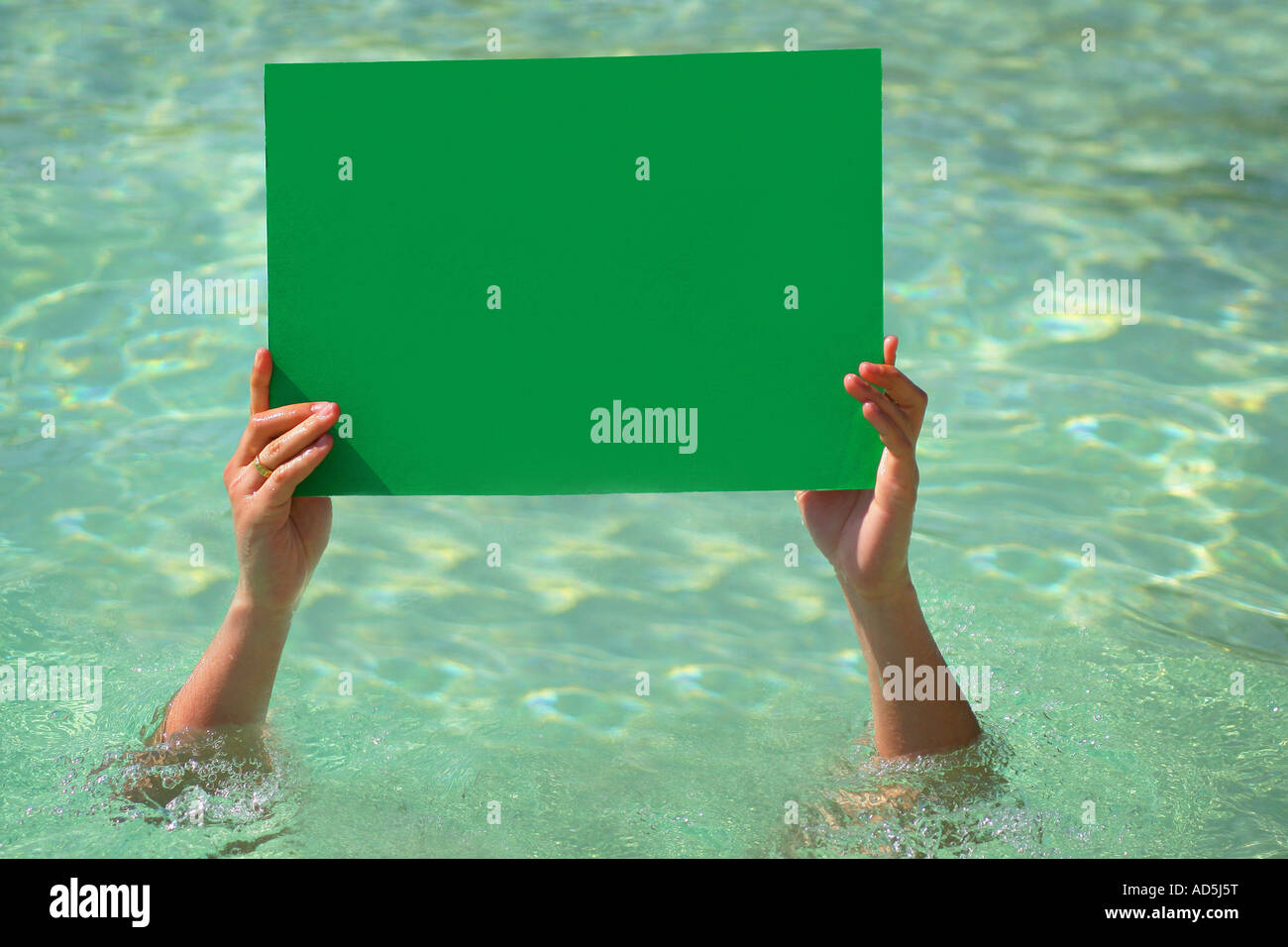 Person showing a green display panel Stock Photo - Alamy