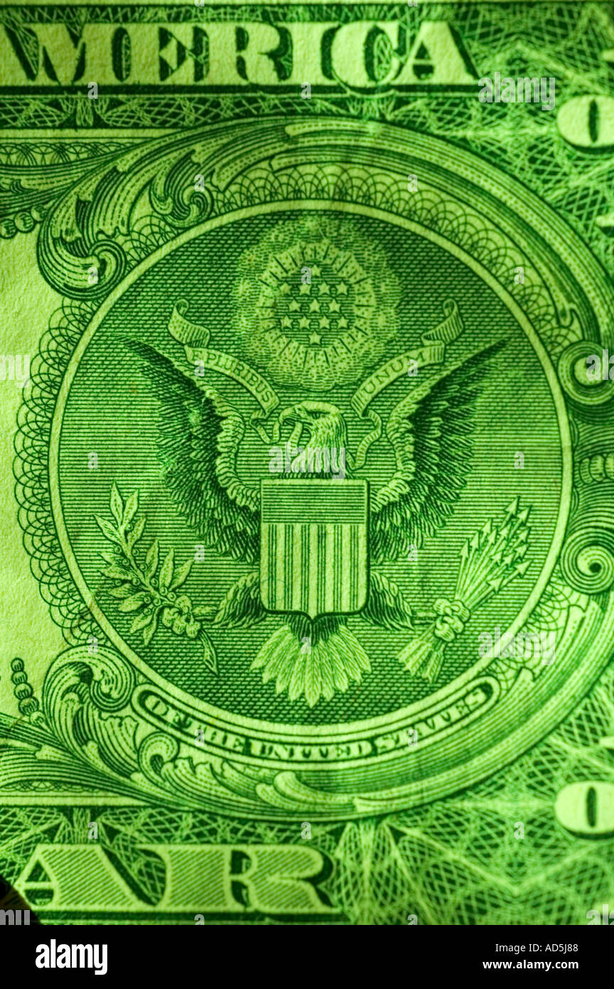 Money Dollar Bill US Currency note with vibrant green colour Stock ...