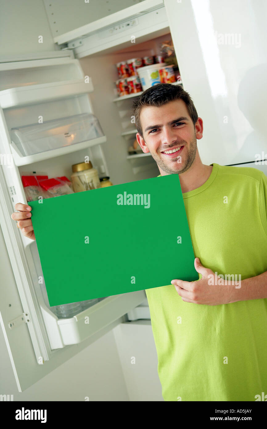 Man showing a display board Stock Photo - Alamy