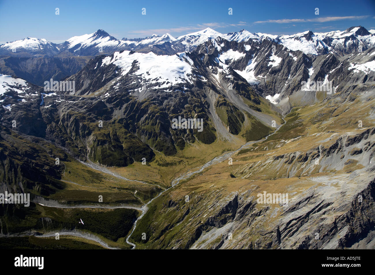 Glider Southern Alps Milford Scenic Small Plane Overflight Hello