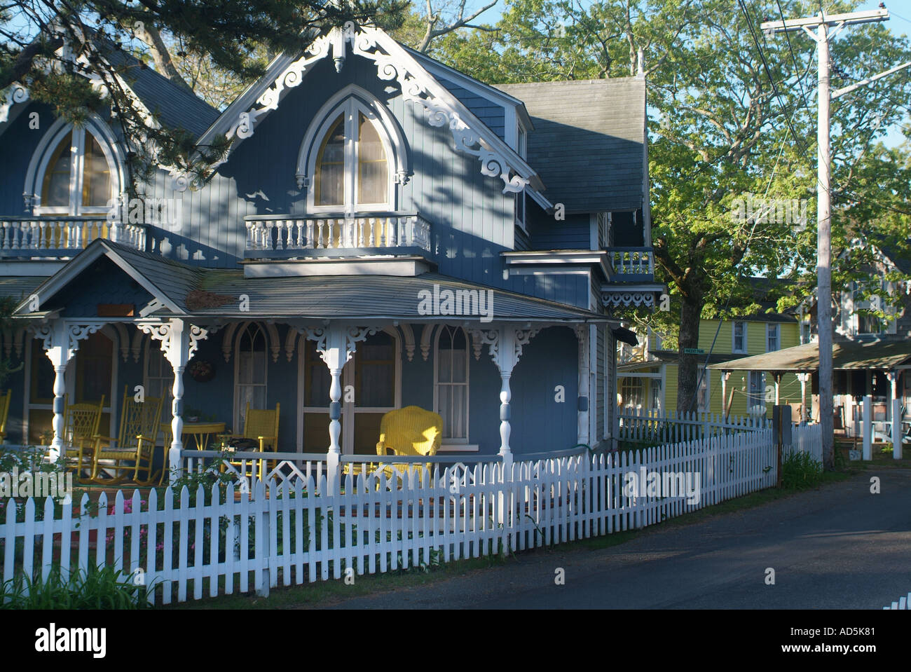 Gingerbread cottages Oak Bluffs Marthas Vineyard Stock Photo - Alamy