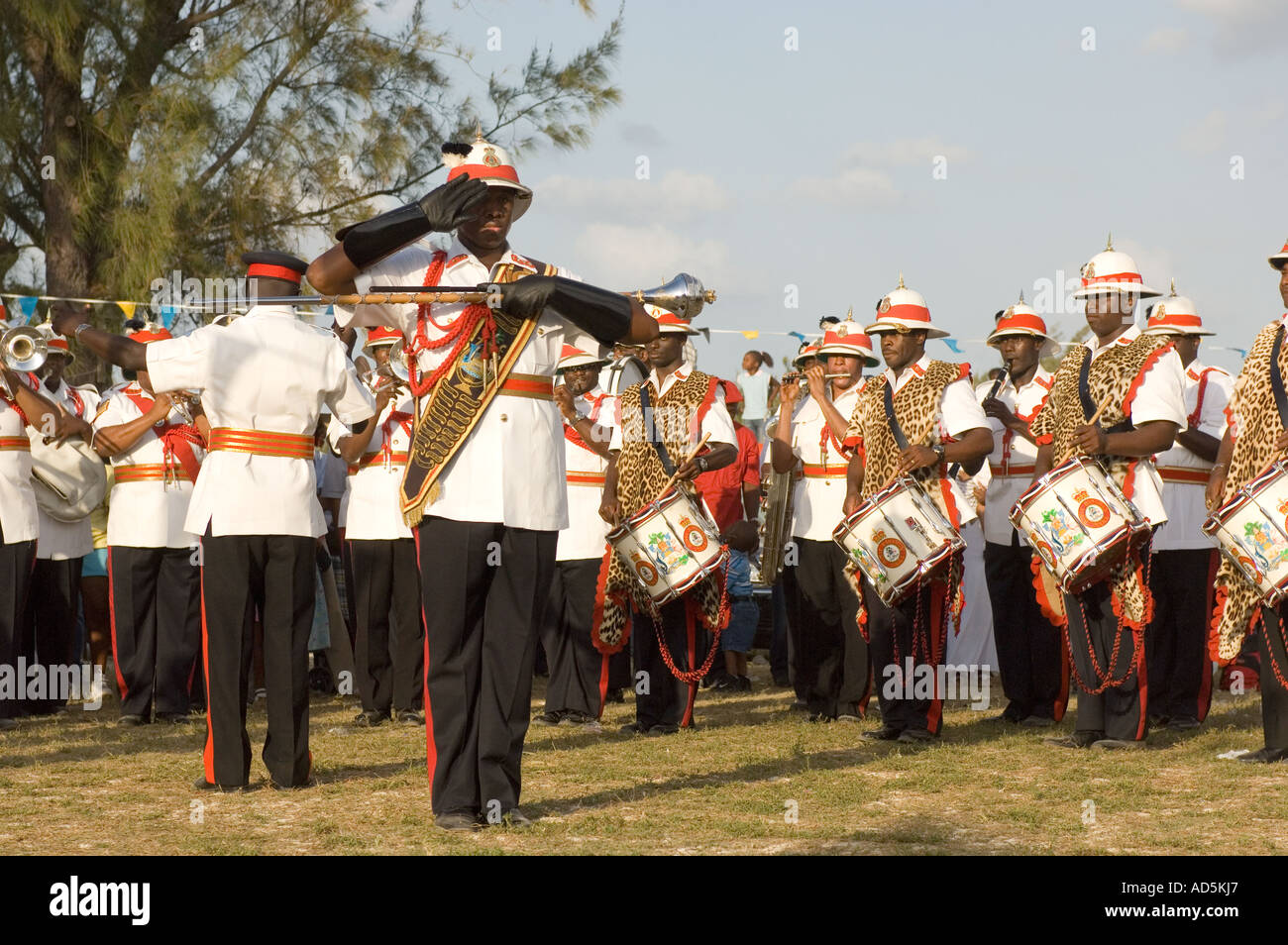 GREAT EXUMA BAHAMA GEORGE TOWN Royal Bahamas Band Performing Stock ...