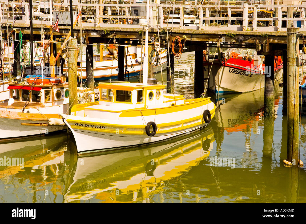 Fishing boats in San Francisco harbour USA Stock Photo - Alamy
