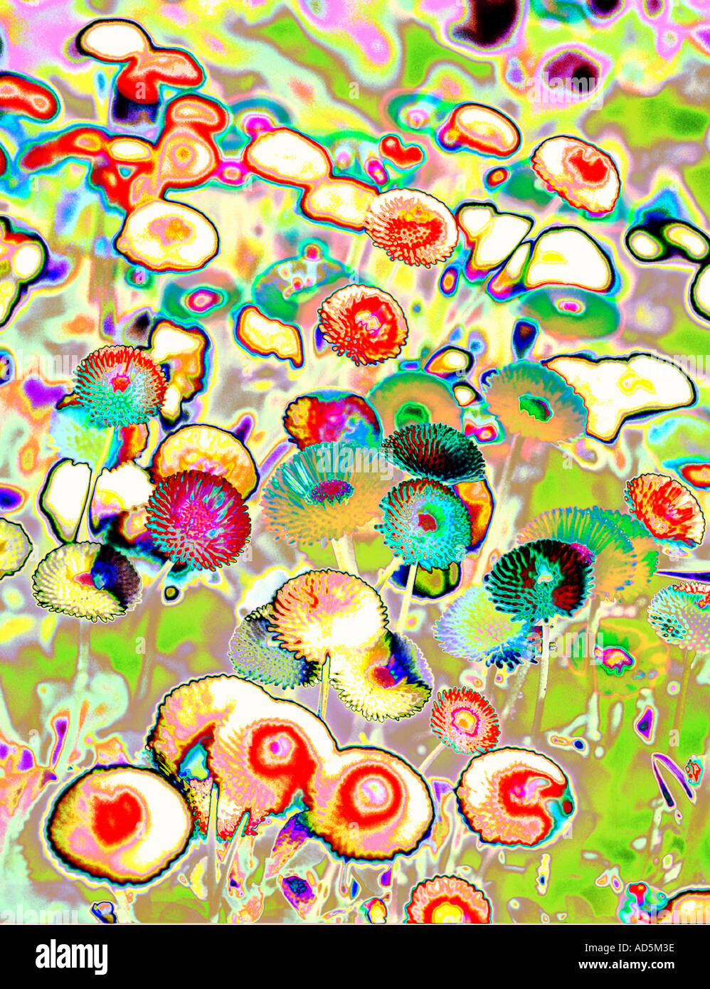 Psychedelic flower design Stock Photo - Alamy
