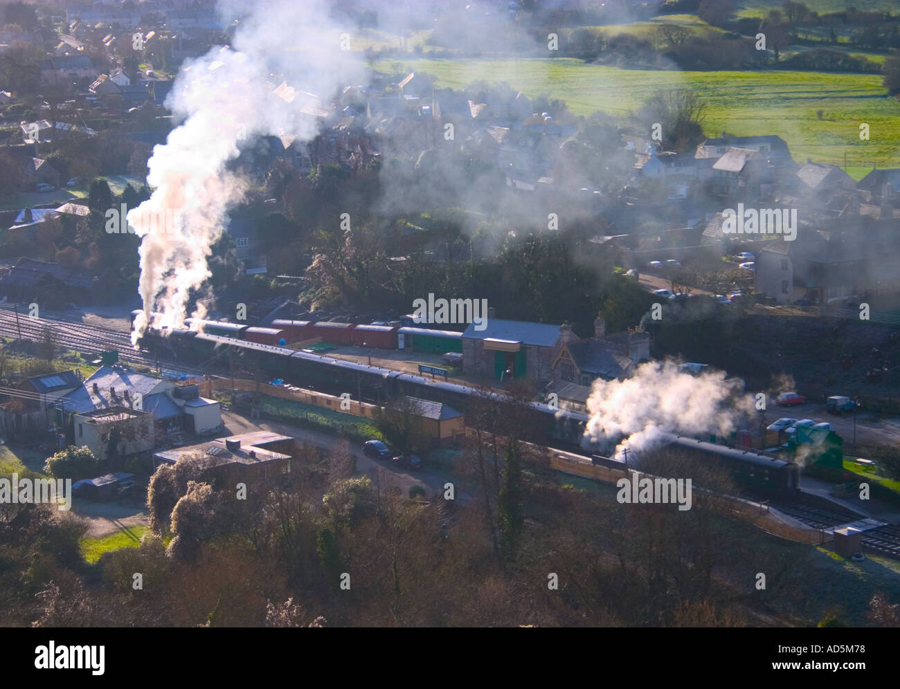 Corfe Village Dorset Steam Train Stock Photo - Alamy