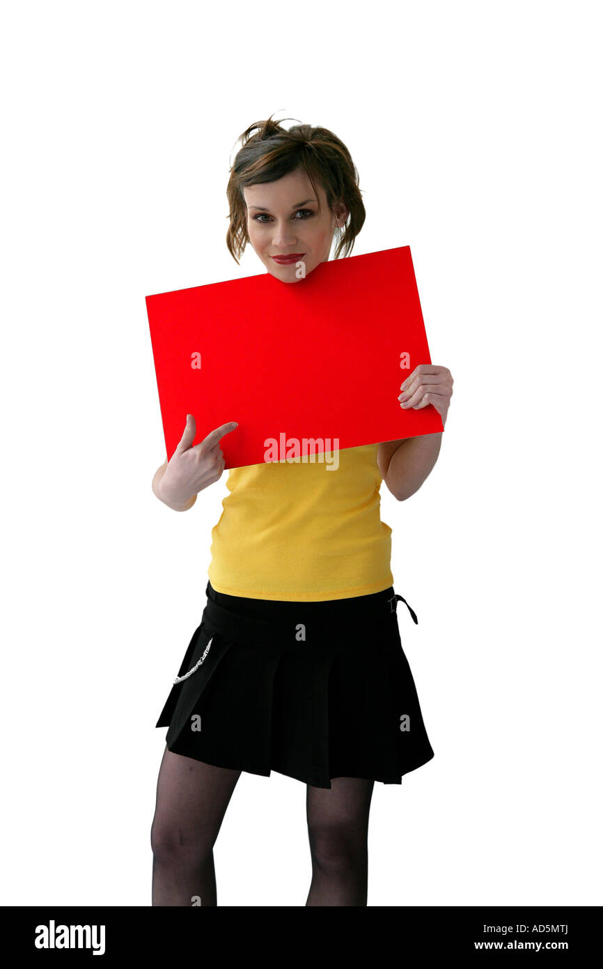 Model showing a red display panel Stock Photo - Alamy