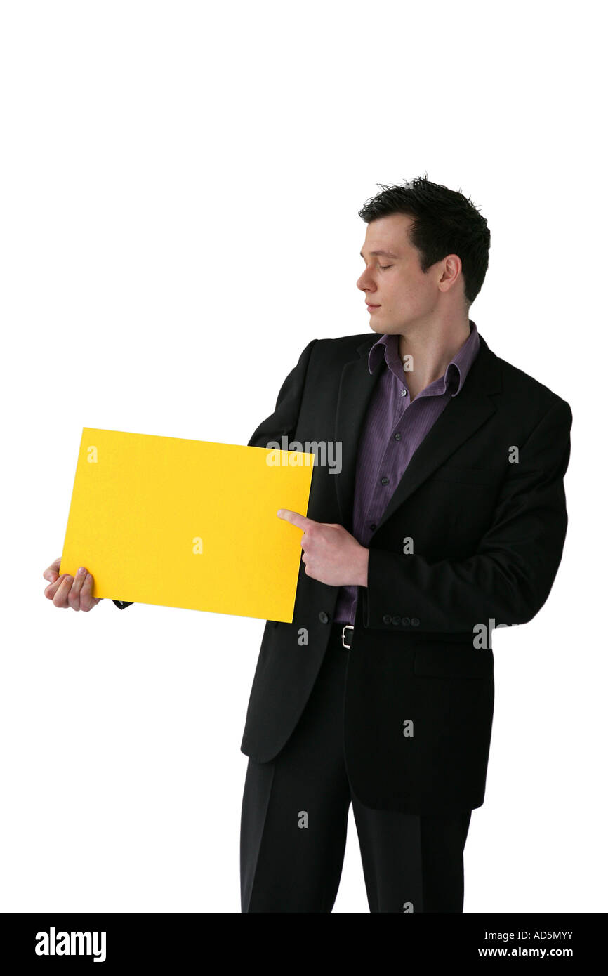 Man showing a display board Stock Photo - Alamy