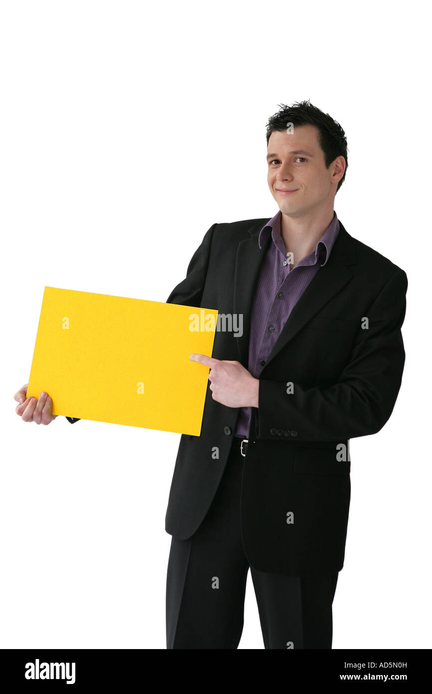 Man showing a display board Stock Photo - Alamy