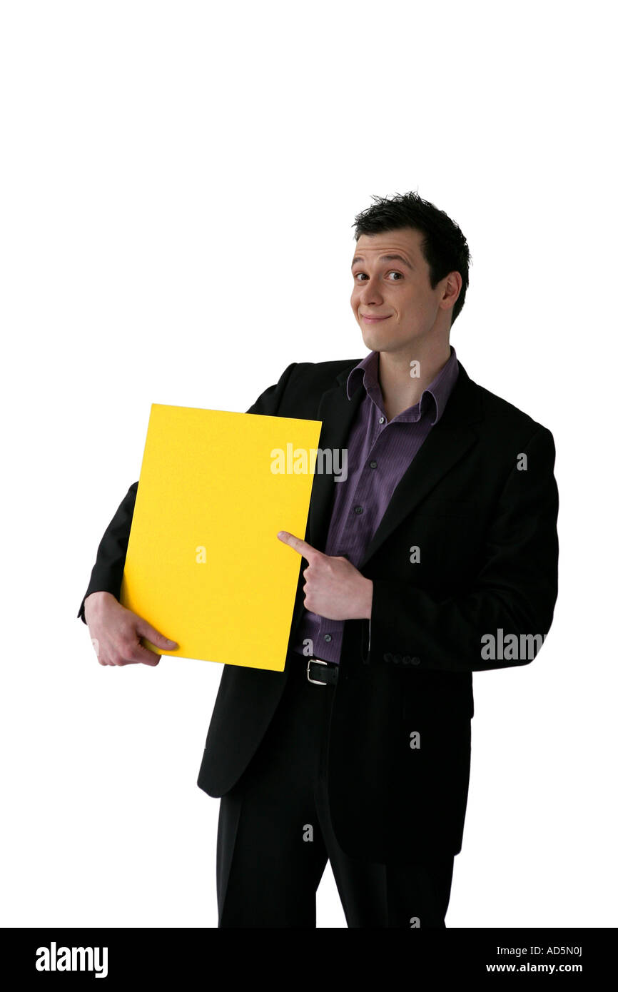 Man showing a display board Stock Photo - Alamy