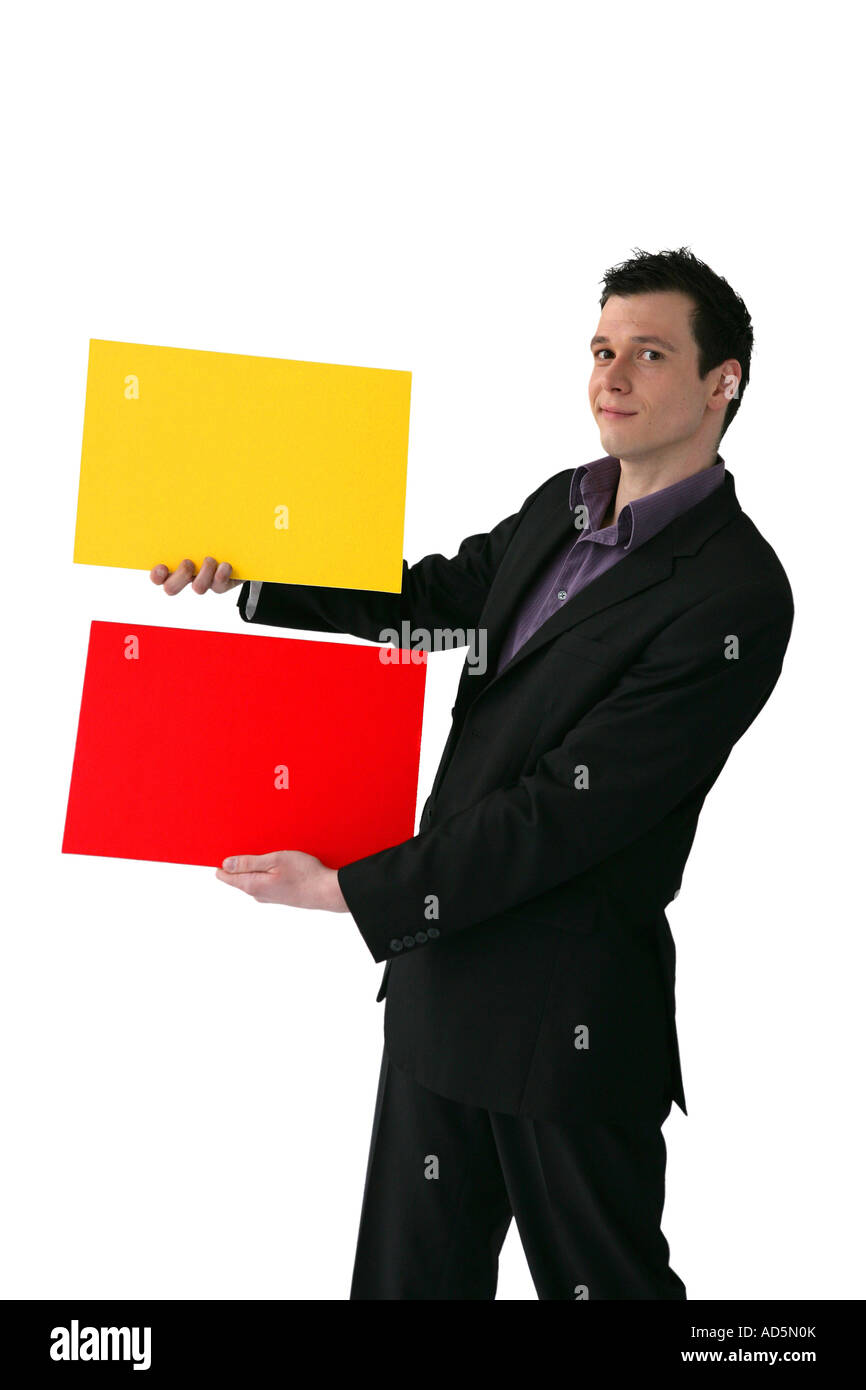 Man showing display panels Stock Photo - Alamy