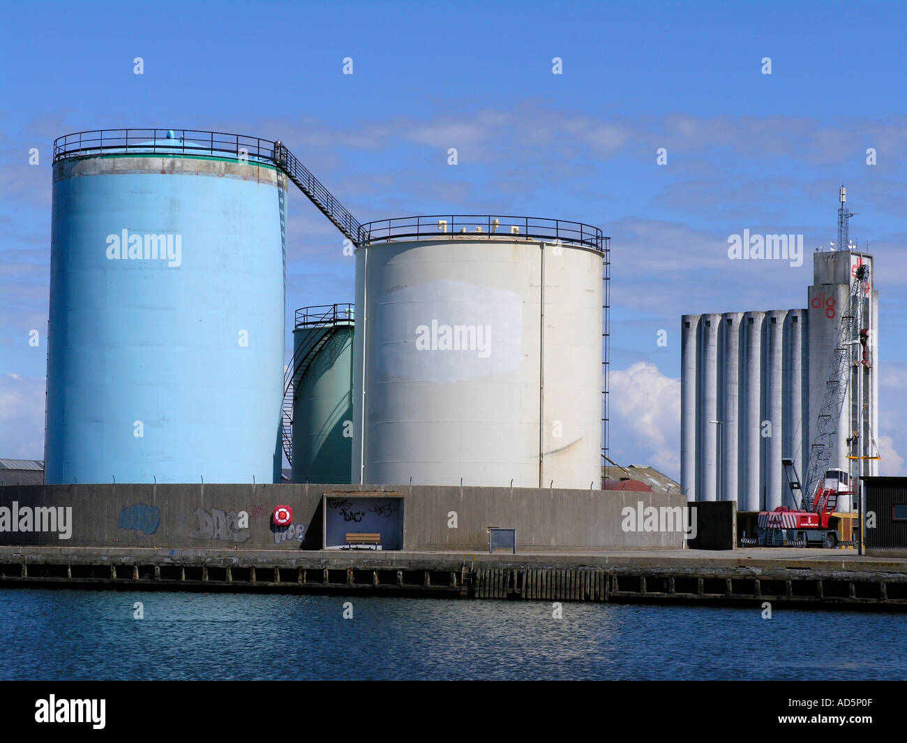 Denmark Jutland Storage facility at Struer habour Storage for fuel and ...