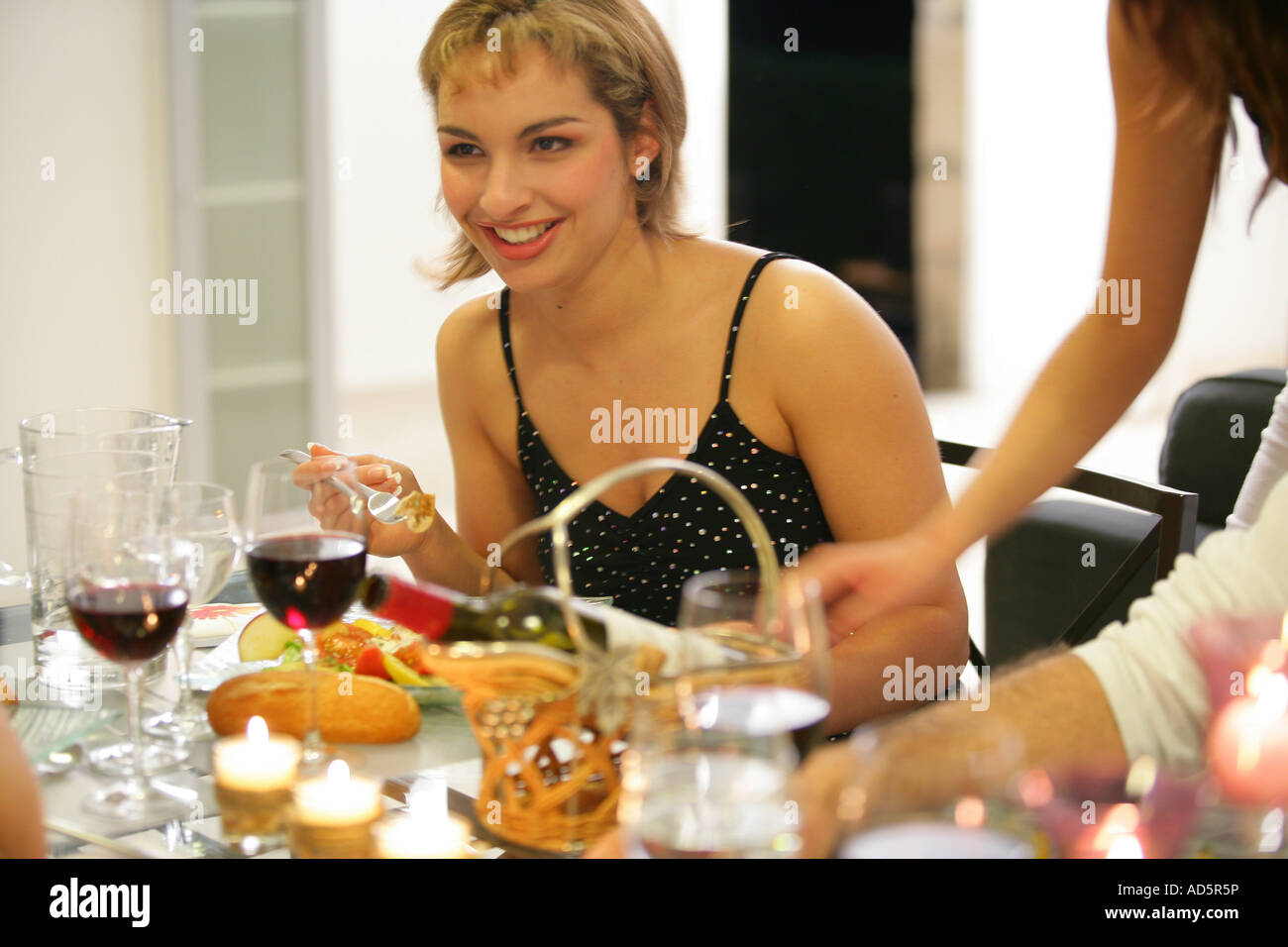 Friends having dinner Stock Photo - Alamy