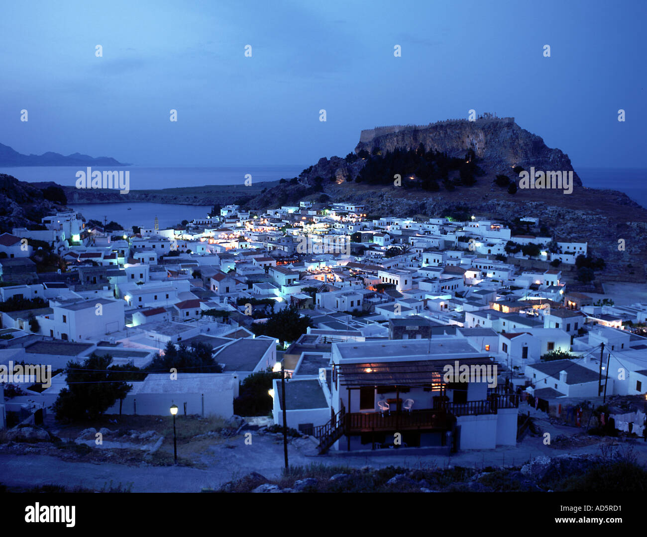 Lindos rhodes night hi-res stock photography and images - Alamy