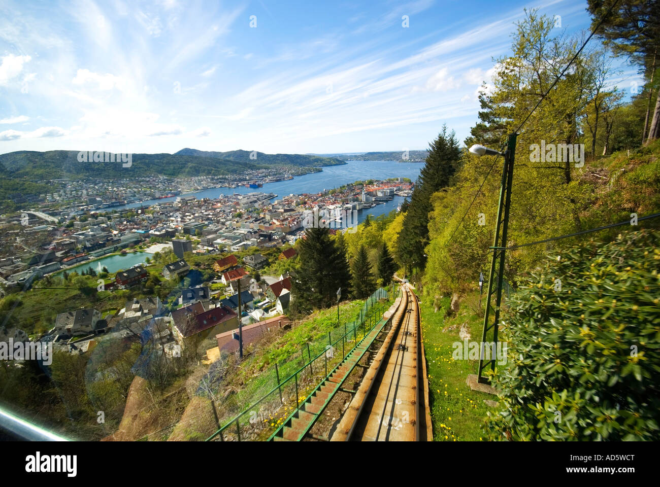 The Fløibanen funicular offers fantastic views of the city on its way ...