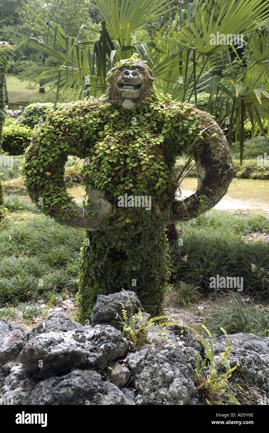 Monkey topiary in Terra Nostra gardens Furnas Sao Miguel island Azores ...